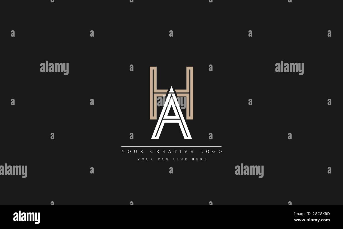 AH HA A H abstract vector logo monogram template Stock Vector Image ...