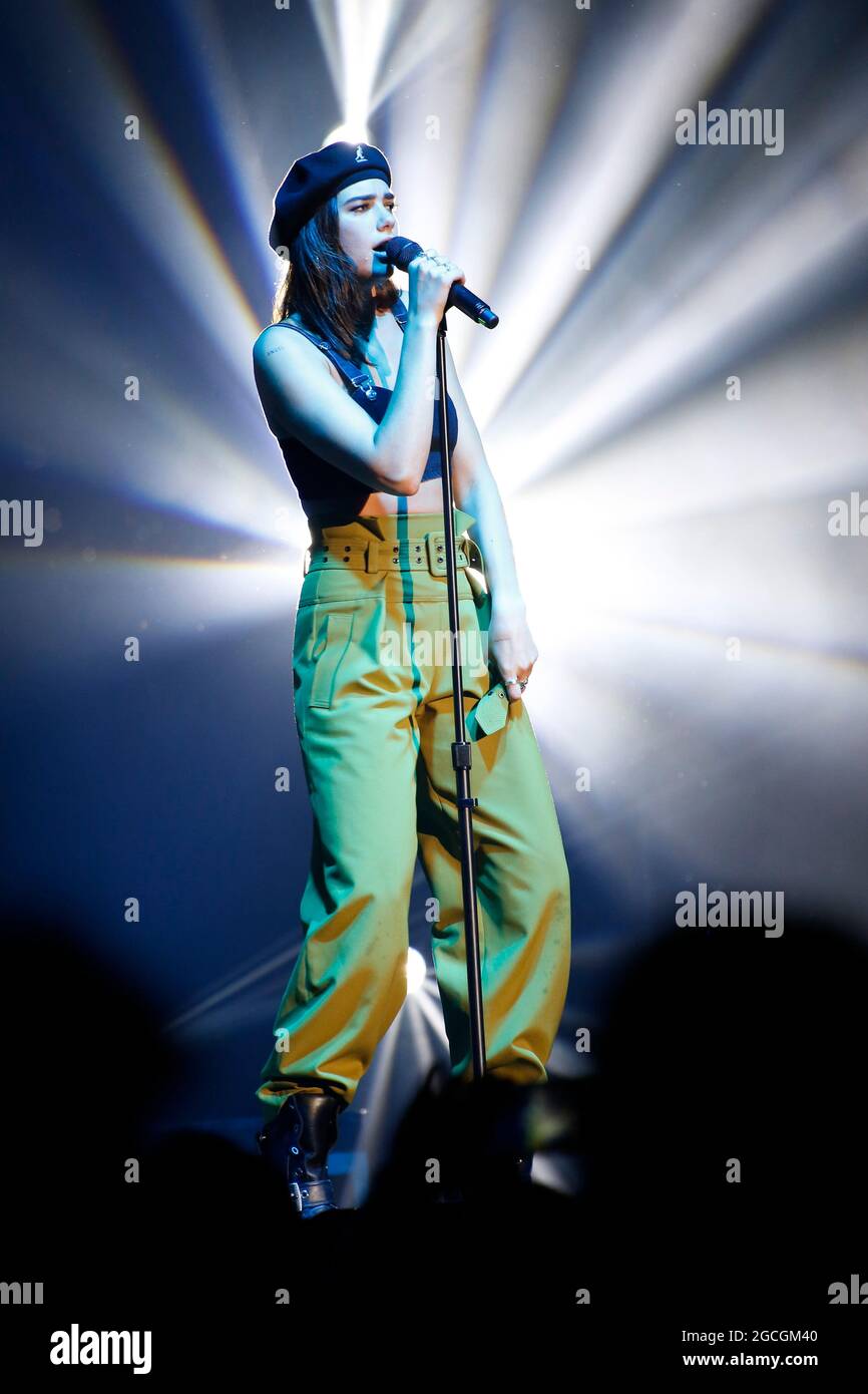 British Singer Dua Lipa performs on the stage during an Pentaport Rock ...