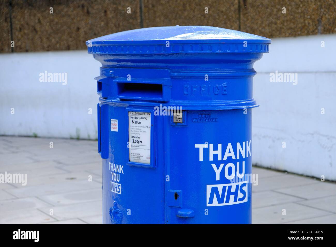 A Royal Mail postbox outside St Thomas' Hospital was painted blue in ...
