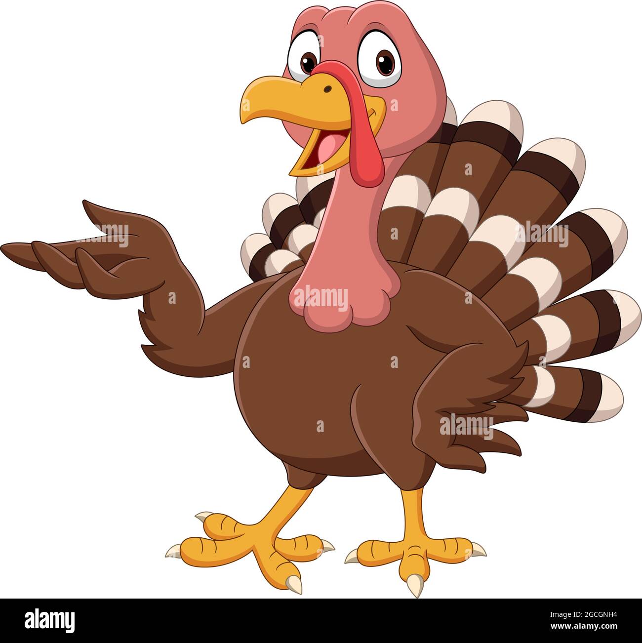 Cartoon turkey presenting on white background Stock Vector Image & Art ...