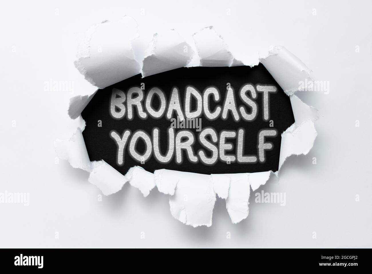 Text sign showing Broadcast Yourself. Internet Concept broadcasting ...