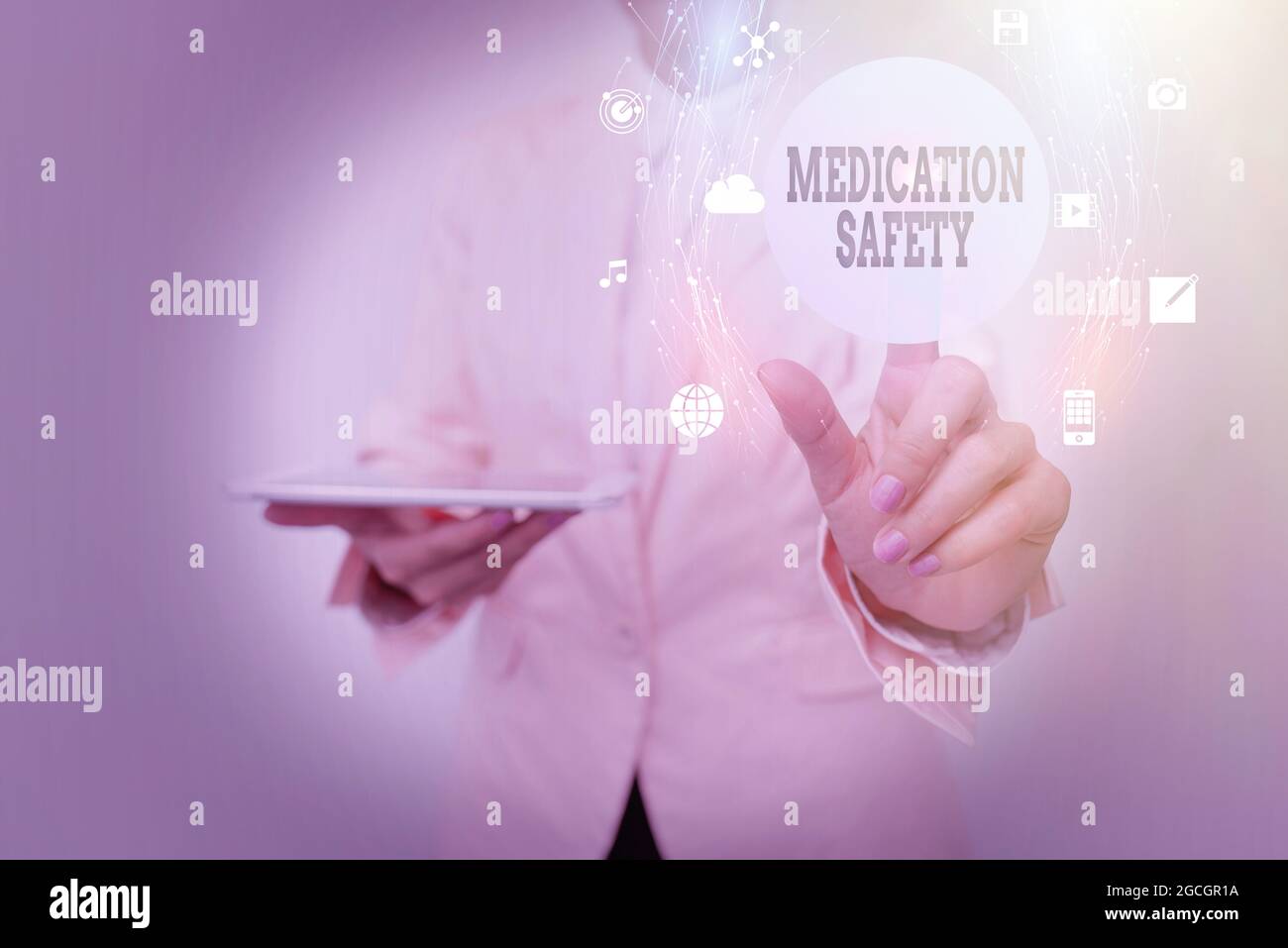 Text showing inspiration Medication Safety. Business approach freedom ...