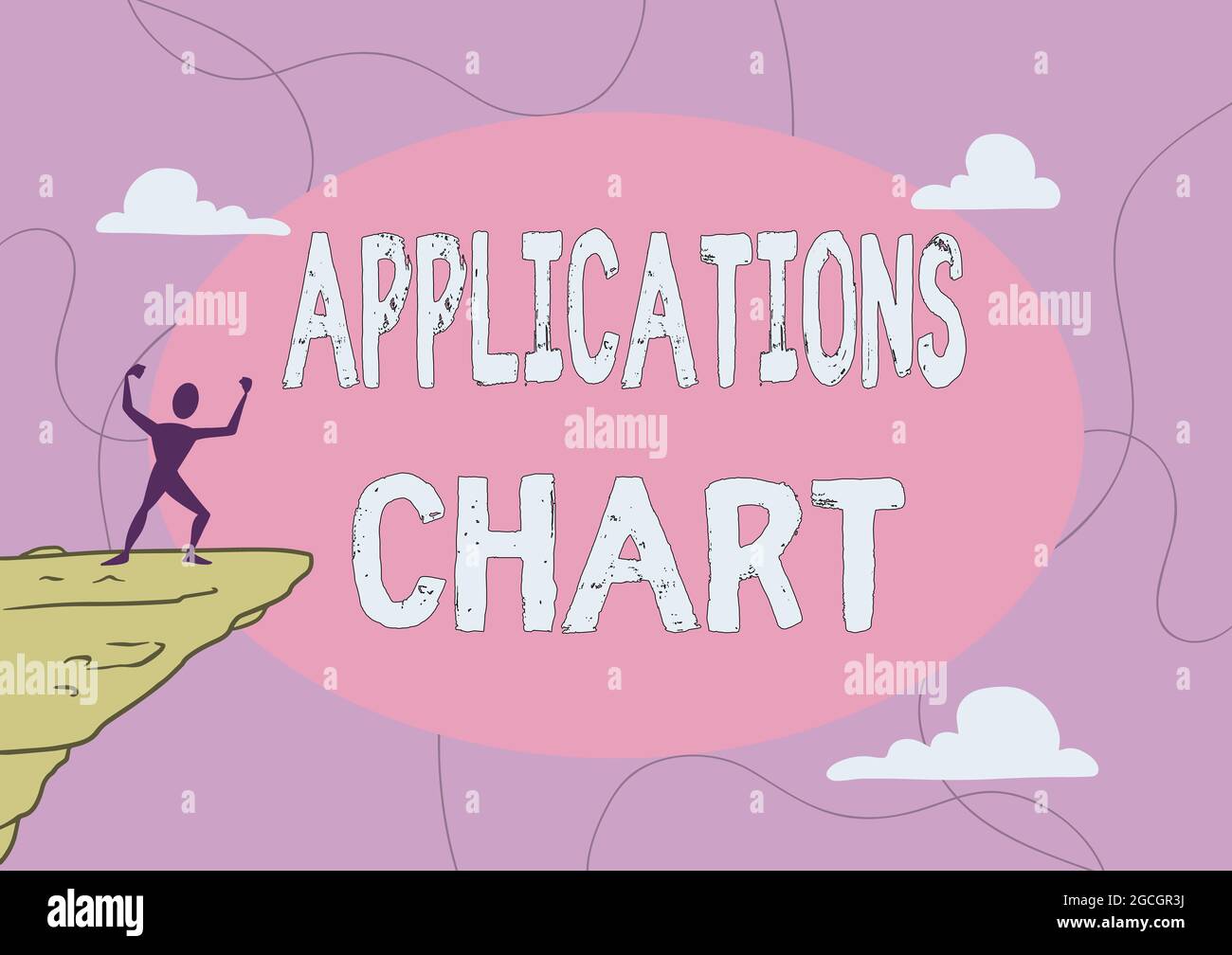 Text sign showing Applications Chart. Business overview graph used to ...