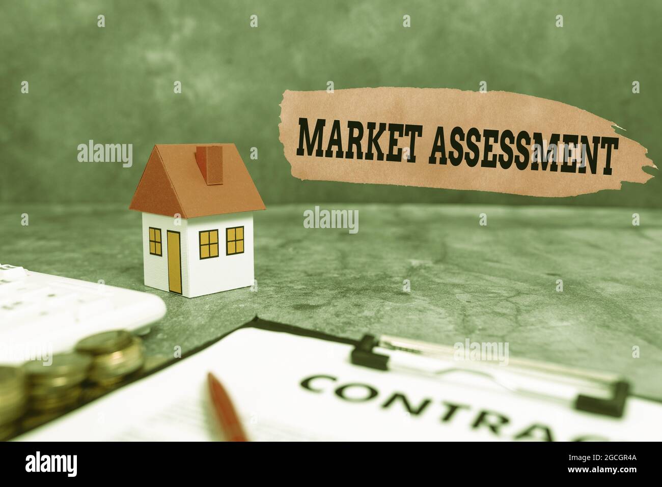 Sign displaying Market Assessment. Business showcase evaluation of the ...