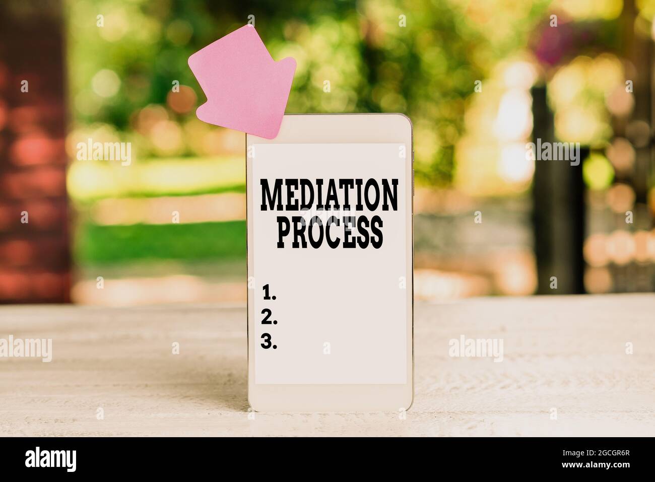 Text sign showing Mediation Process. Conceptual photo informal and ...