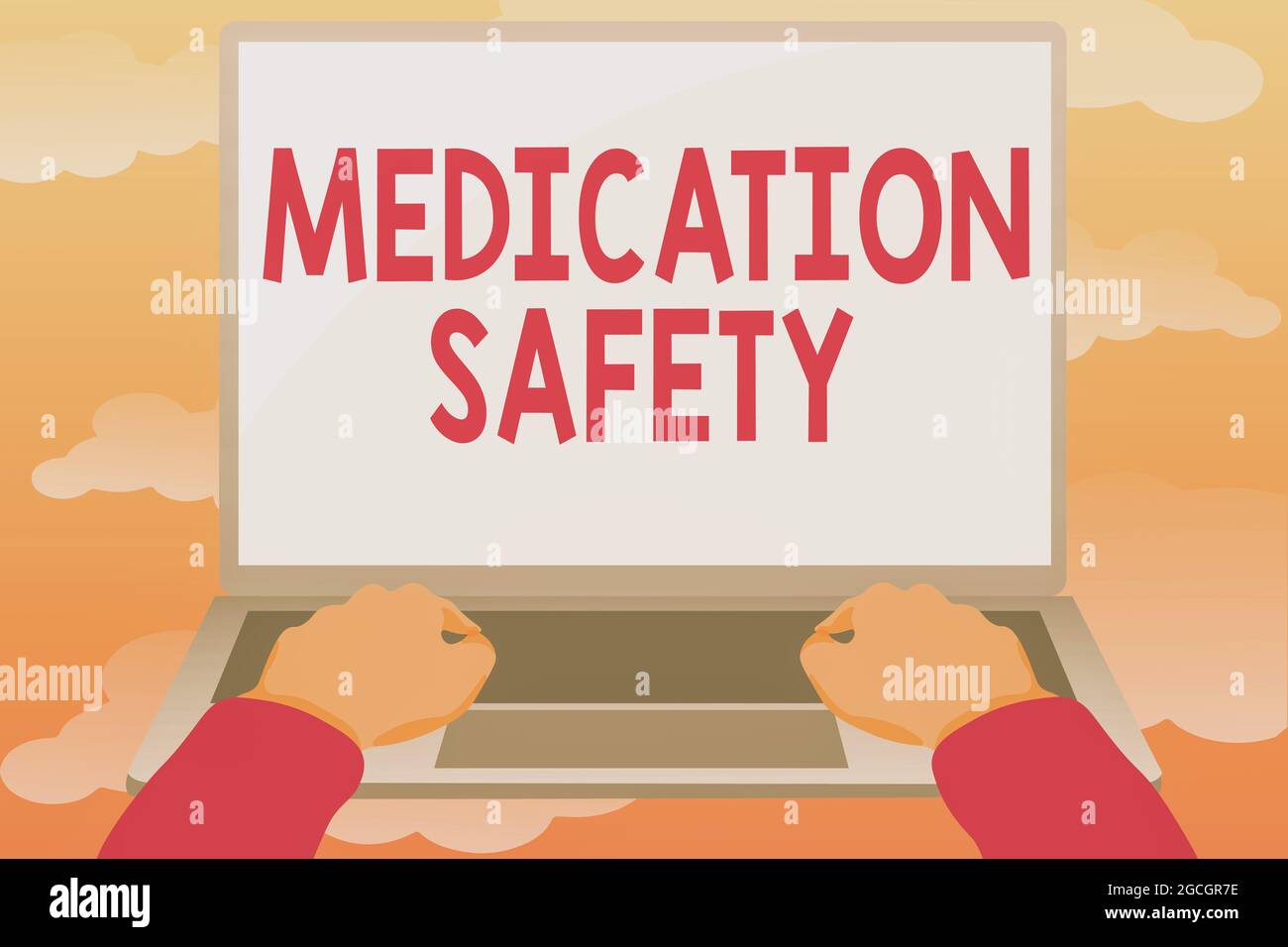 Text showing inspiration Medication Safety. Business overview freedom ...
