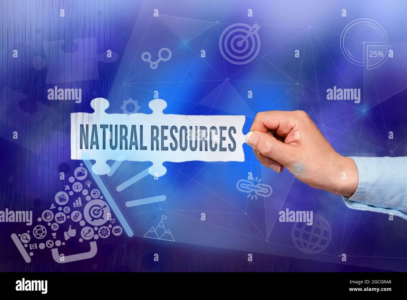Text caption presenting Natural Resources. Business idea materials that ...