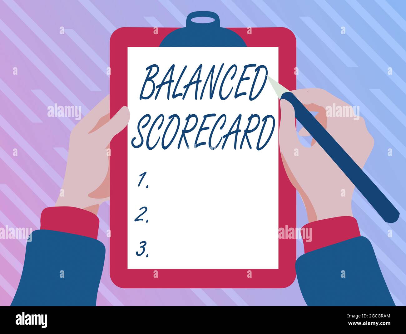 Handwriting text Balanced Scorecard. Concept meaning a performance ...