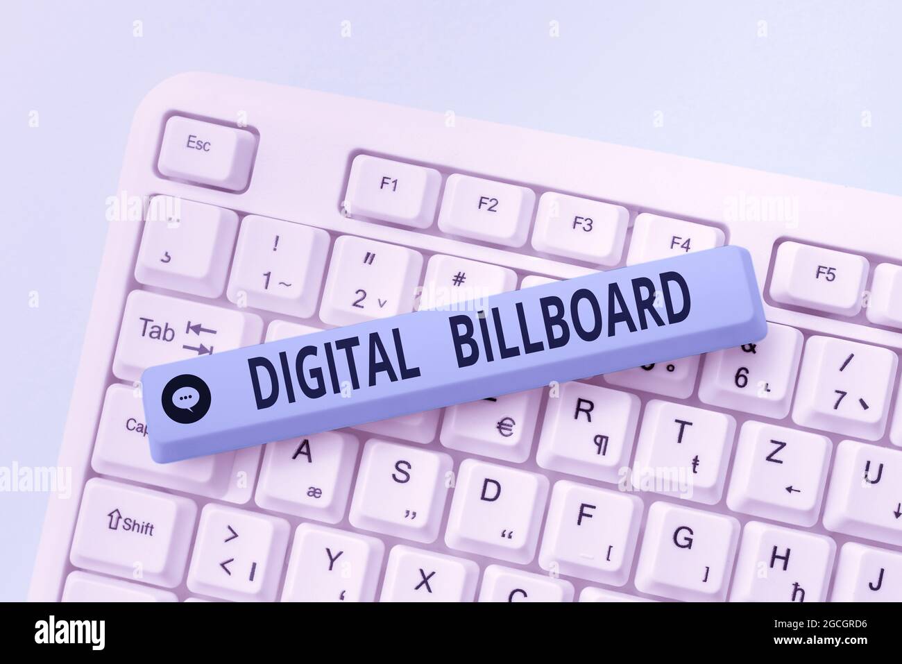 Conceptual display Digital Billboard. Word Written on billboard that ...