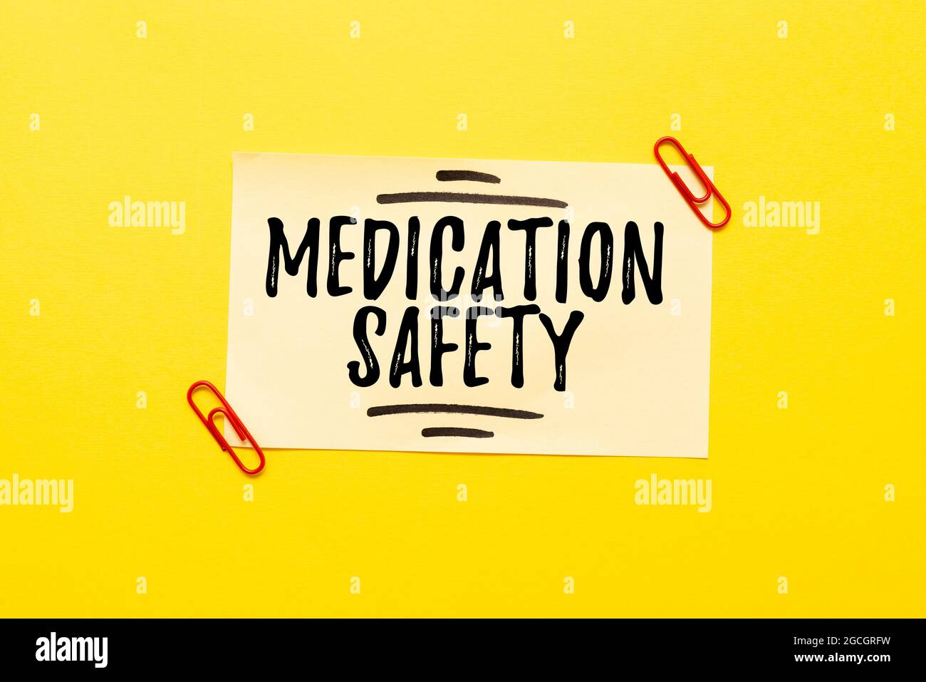 Hand writing sign Medication Safety. Internet Concept freedom from ...