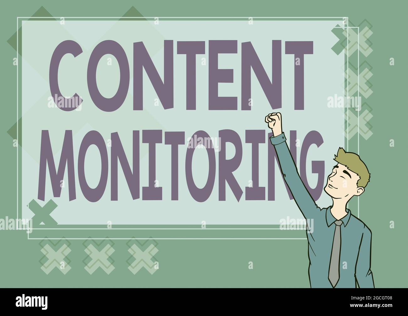 Hand writing sign Content Monitoring. Word Written on a tool to ...