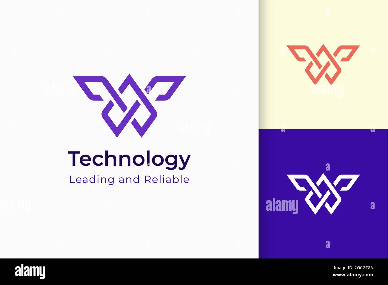 Innovation or intelligence logo in abstract shape represent technology ...