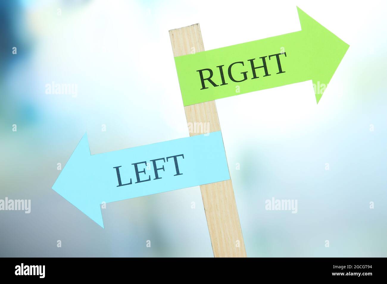 Conceptual road signs on choice and decisions Stock Photo - Alamy