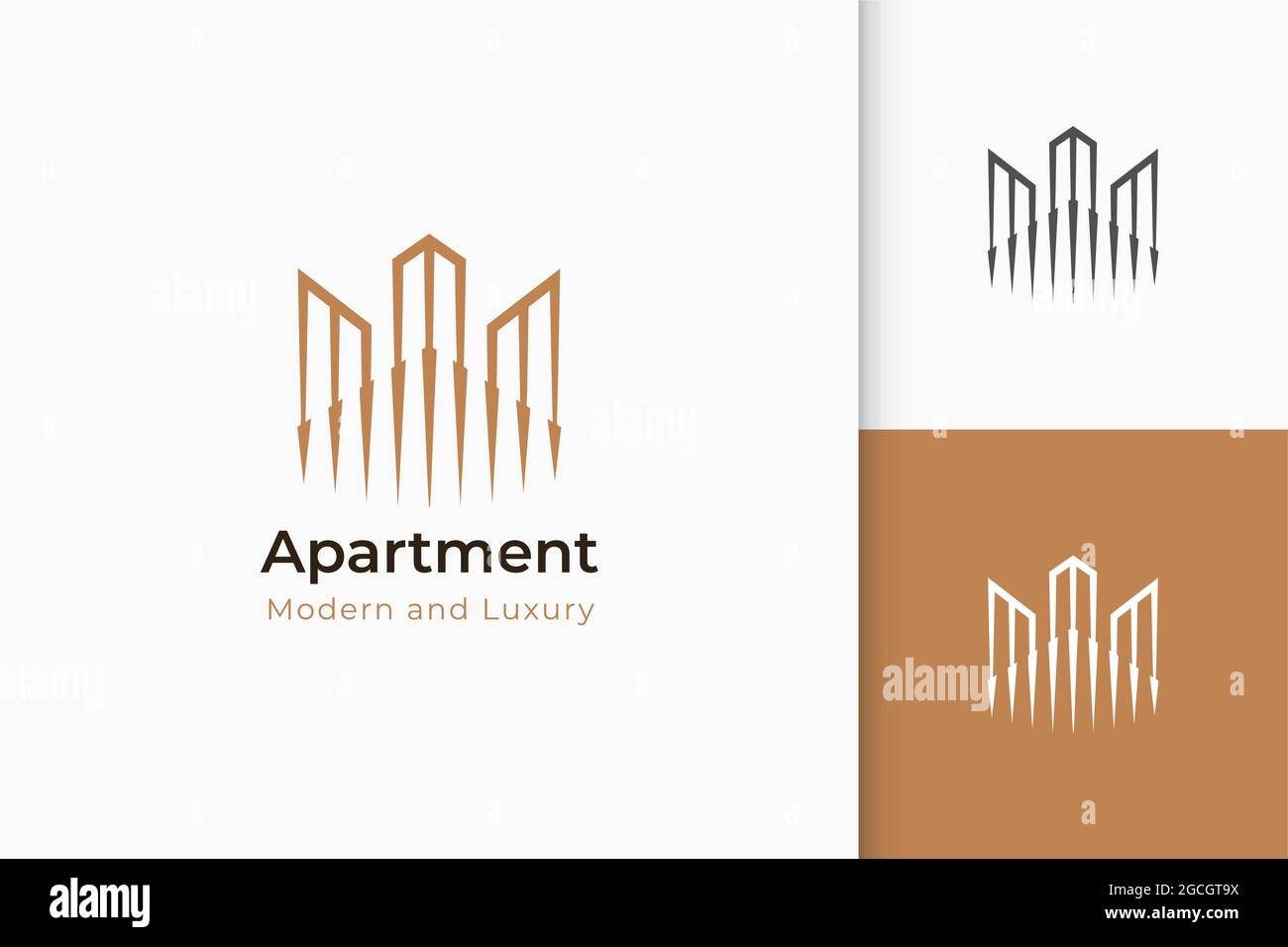 Real estate or residential logo in building shape represent hotel or ...