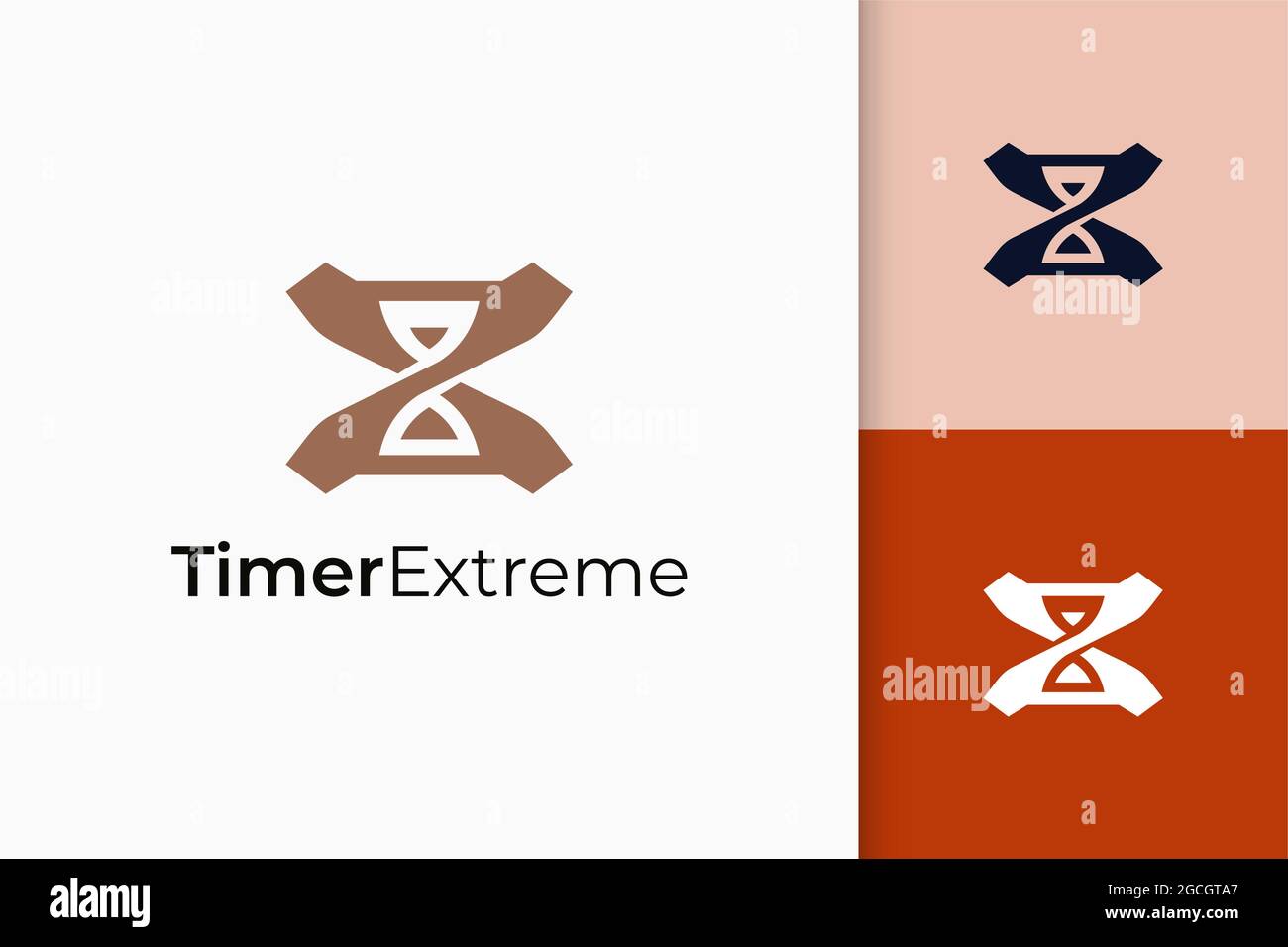 Represent time or clock logo in hourglass shape management or schedule ...