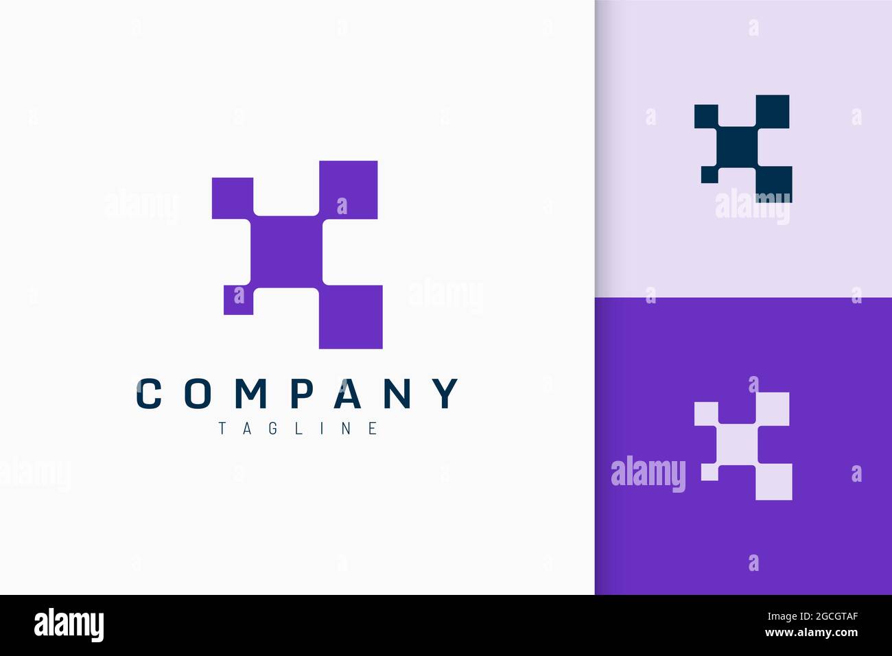 Connection or network logo in square shape represent technology Stock ...