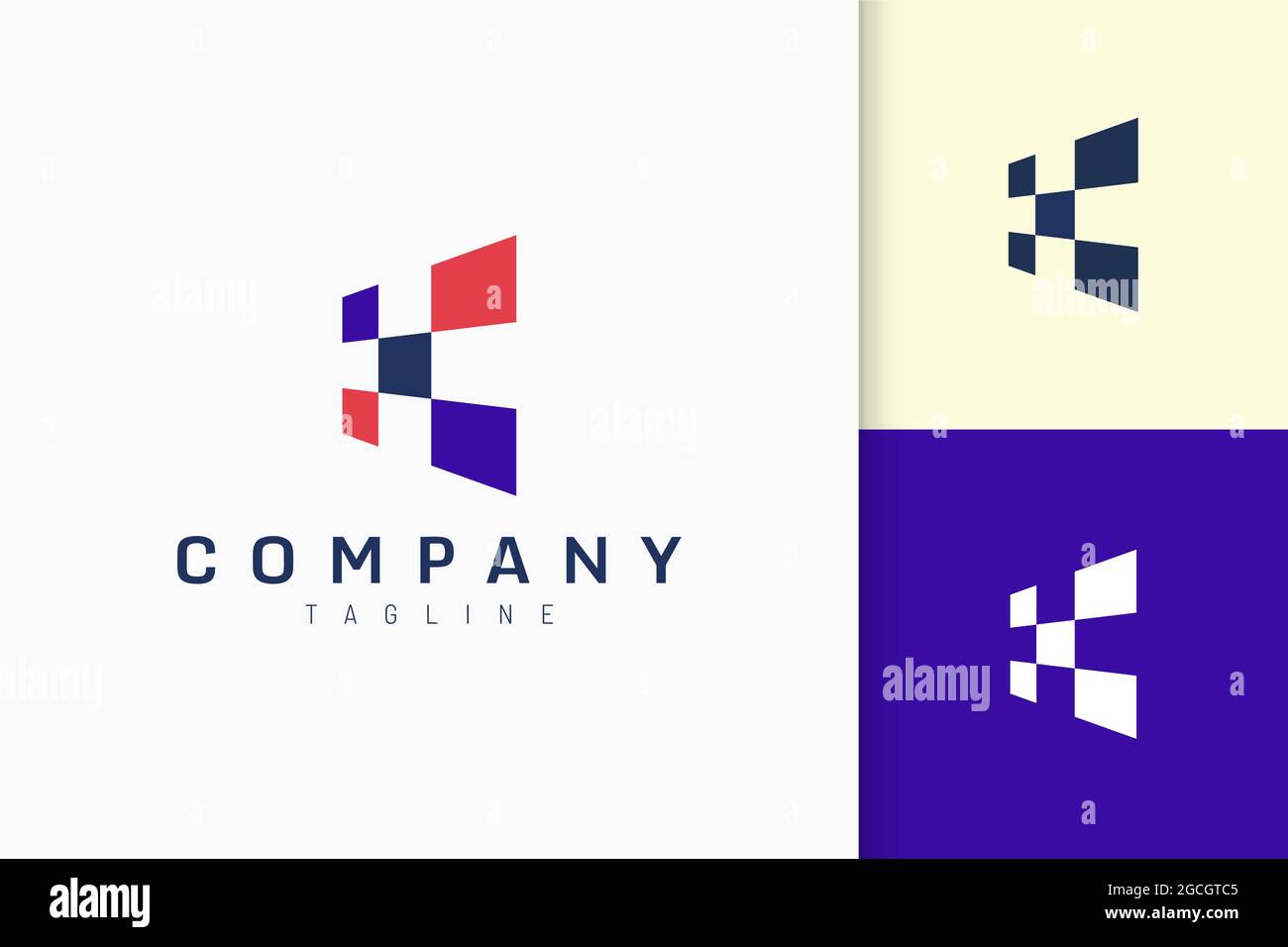 Data or information logo in abstract square shape represent technology ...