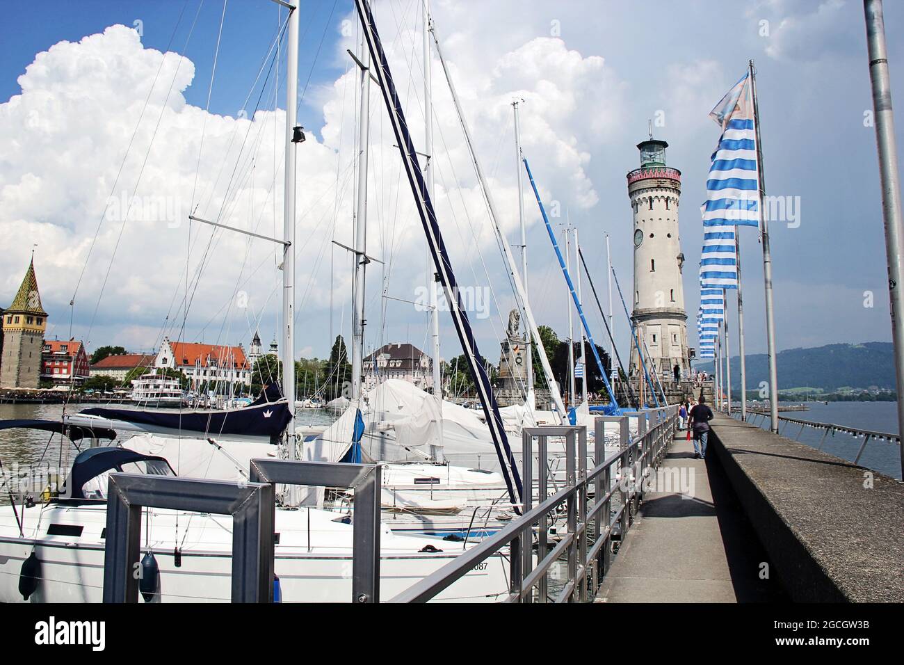 Lindau Port with the Lighthouse, Bodensee, Germany Stock Photo - Alamy