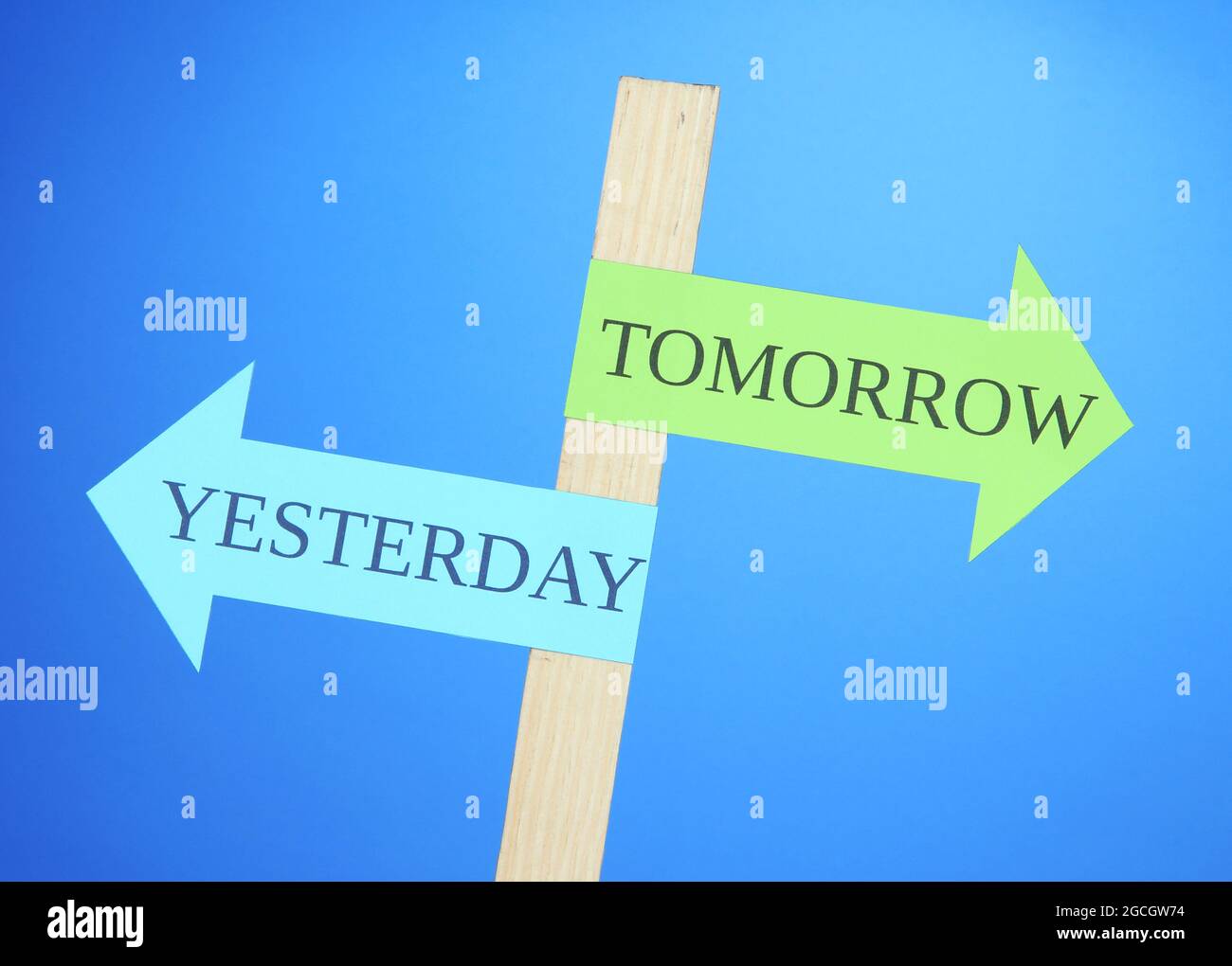 Conceptual road signs on choice and decisions Stock Photo - Alamy