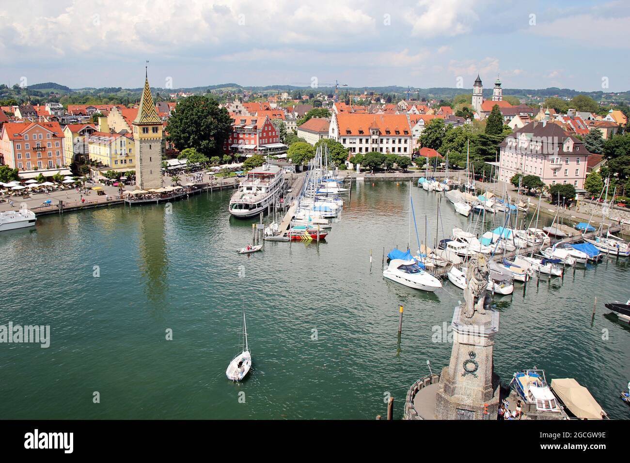 Beautiful Lindau Port Harbour at Lake Constance, Bodensee, Germany ...