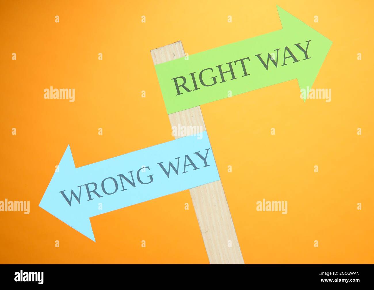 Conceptual road signs on choice and decisions Stock Photo - Alamy