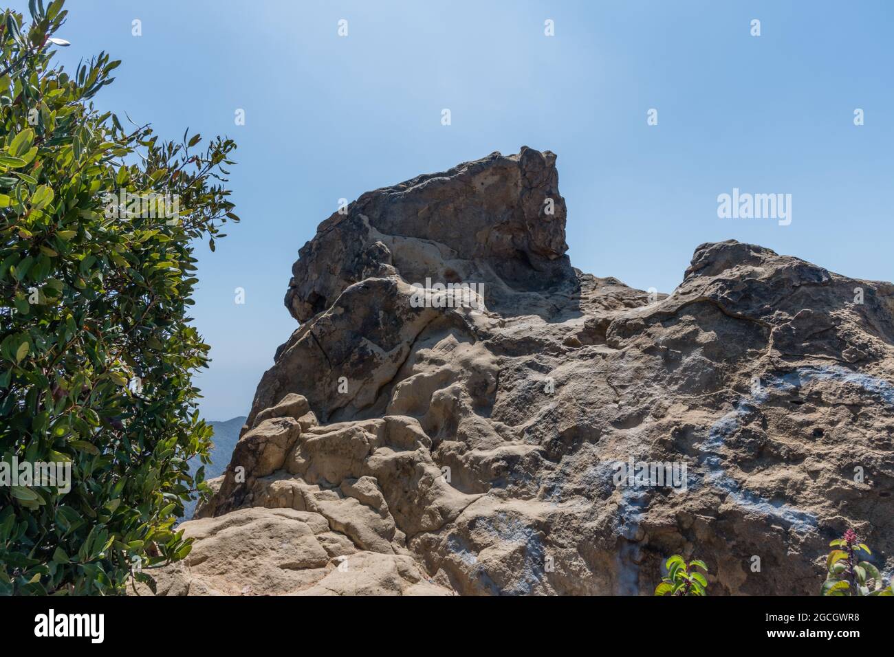 Scenic rock formation along the Temescal Ridge Trail, Los Angeles ...