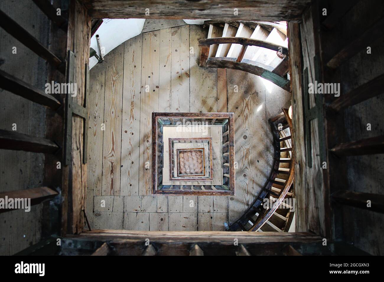 wooden old stairs from above Stock Photo - Alamy