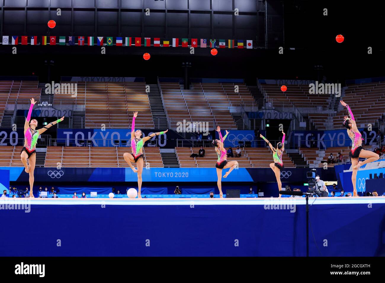 Tokyo, Japan. 8th Aug, 2021. Japan team group (JPN) Rhythmic Gymnastics ...