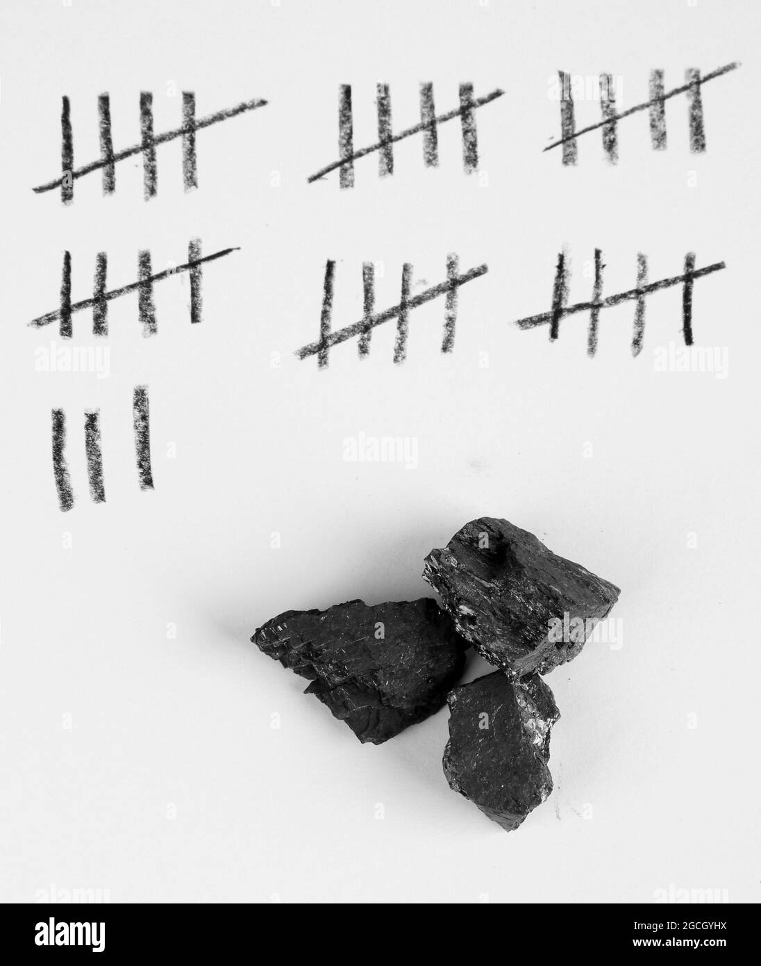 Counting days by drawing sticks isolated on white Stock Photo - Alamy