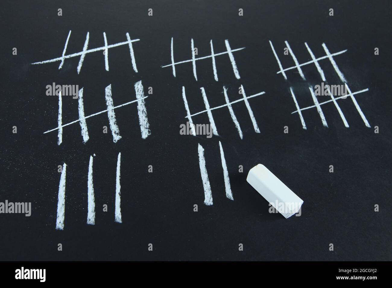 Counting days by drawing sticks isolated on black Stock Photo - Alamy