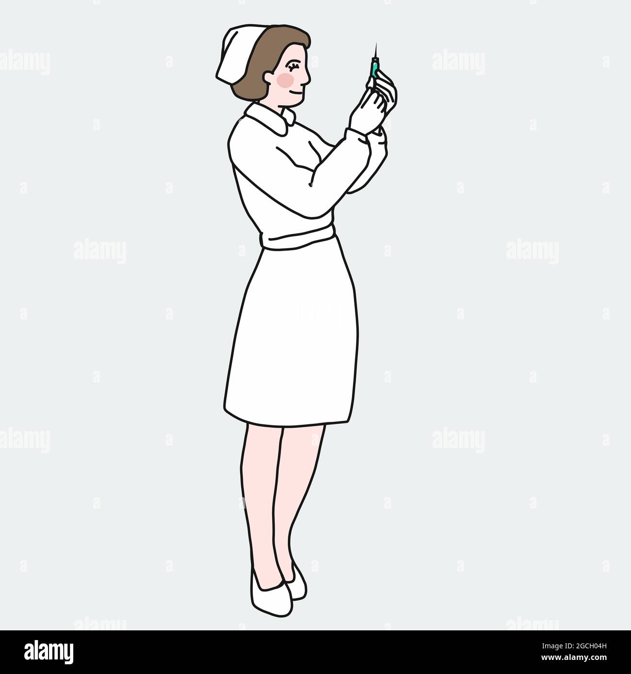 Nurse prepare injection cartoon vector illustration Stock Vector Image ...