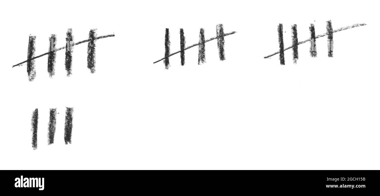 Counting days by drawing sticks isolated on white Stock Photo - Alamy