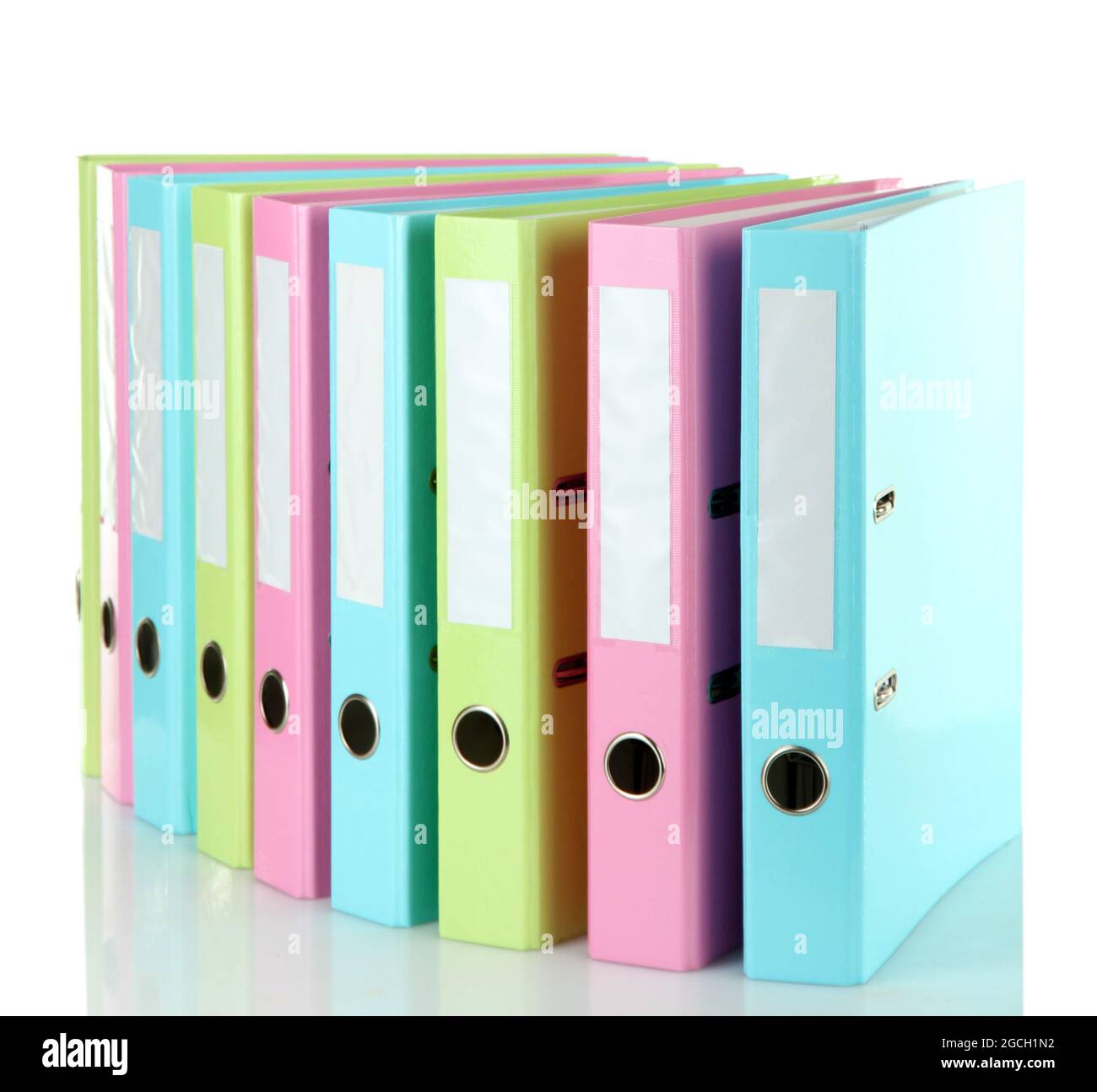Colorful folders, isolated on white Stock Photo - Alamy