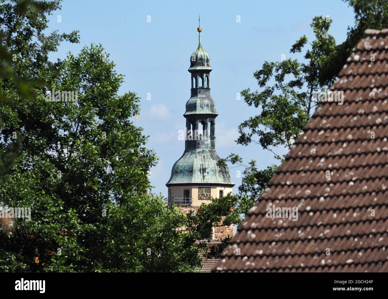 Bad Belzig, Germany. 26th July, 2021. View of the houses in the city ...