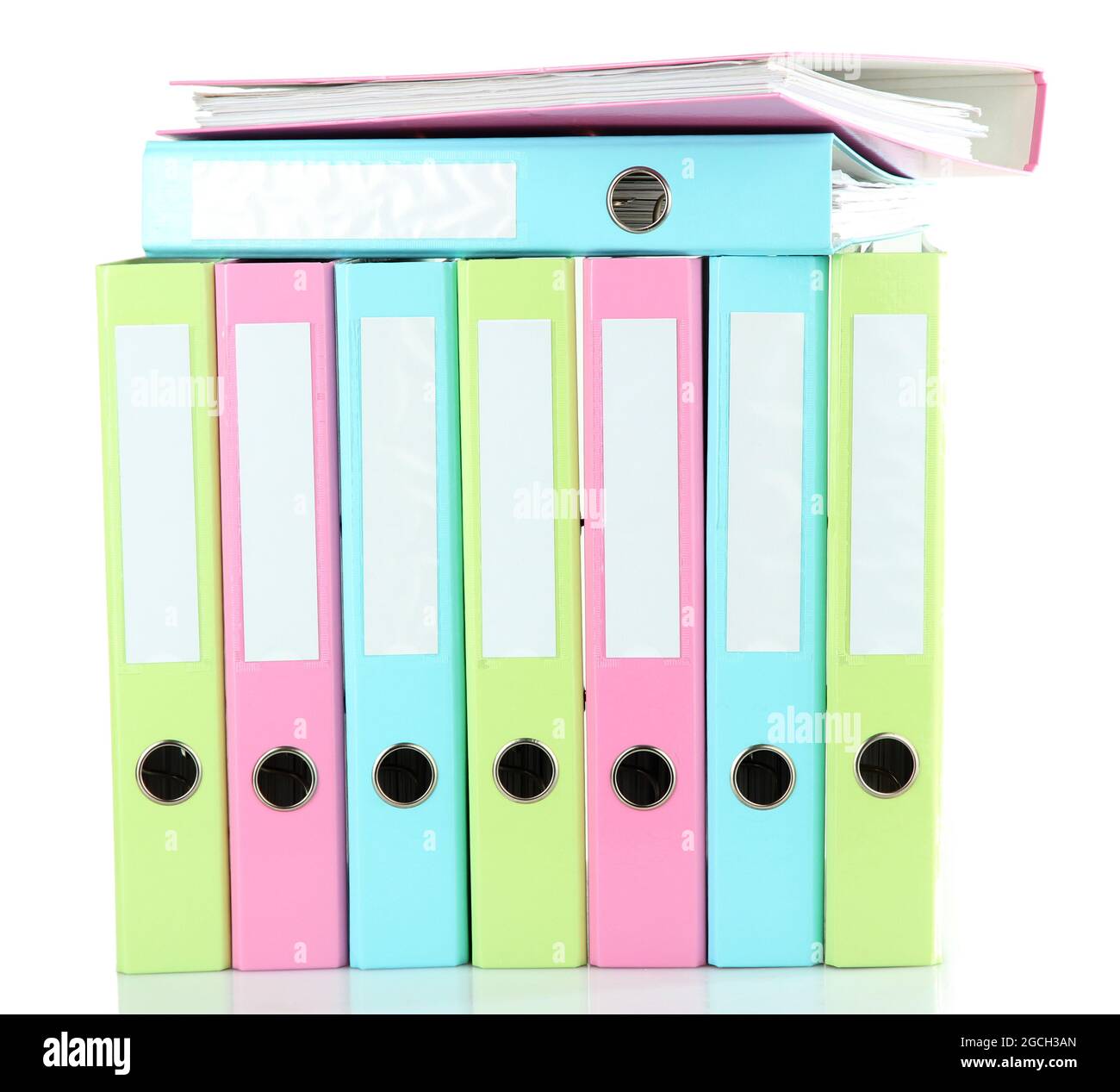 Colorful folders, isolated on white Stock Photo - Alamy