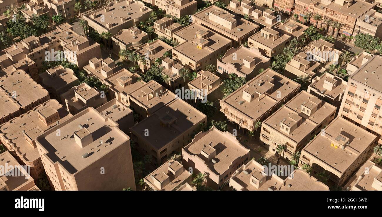 3D illustration bird's eye view of the cityscape Stock Photo - Alamy