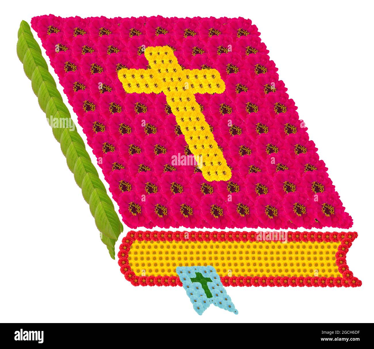 Holy bible made from flowers and leaves. Isolated handmade photo ...