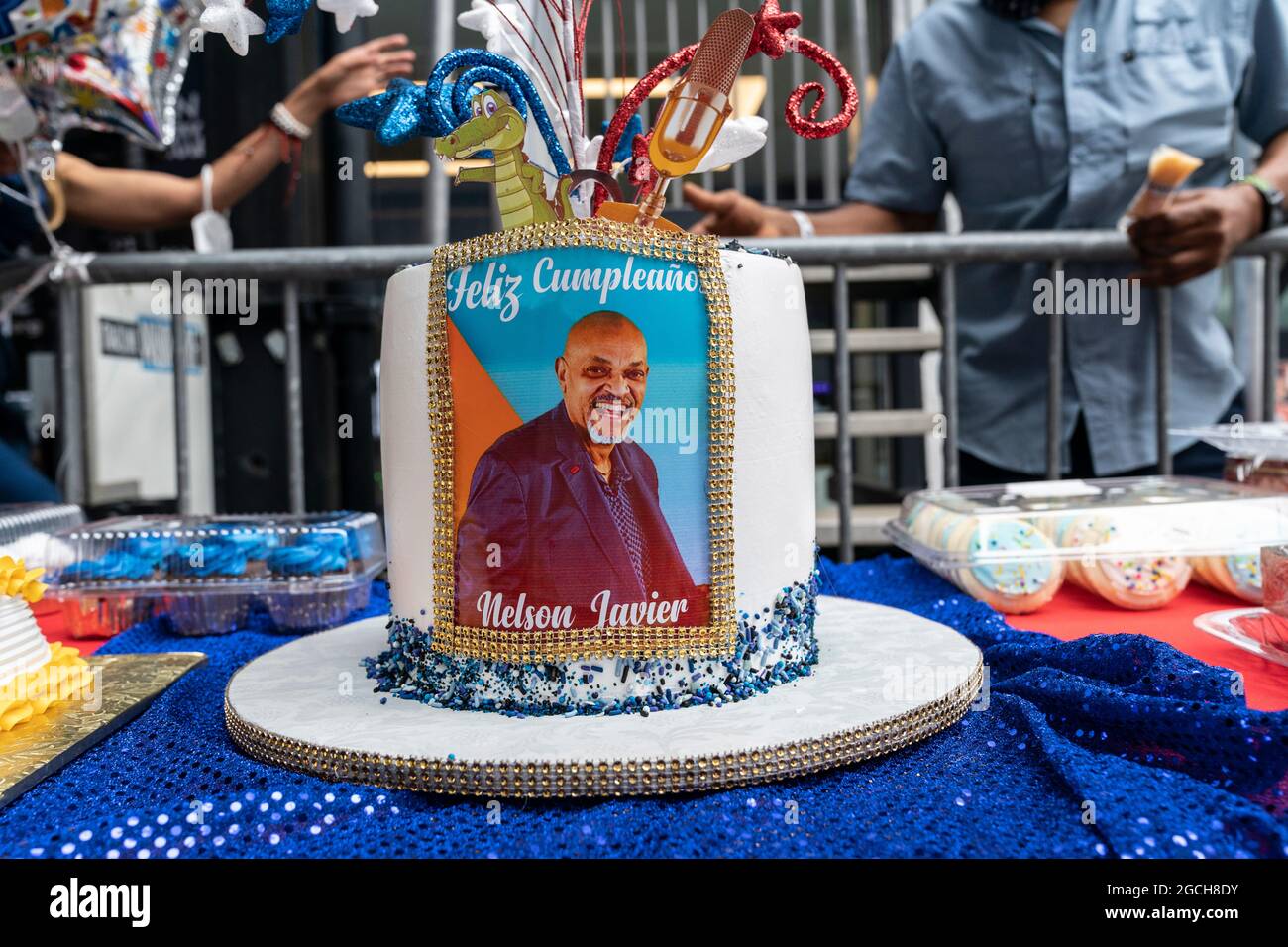 New York, NY - August 8, 2021: Cake seen prepared for scaled down ...