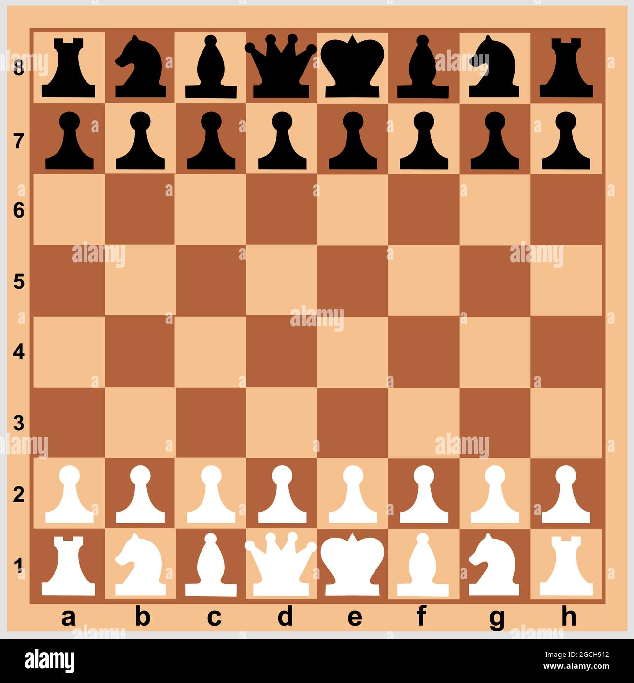 Chess pieces and chessboard. Vector color illustration Stock Vector ...