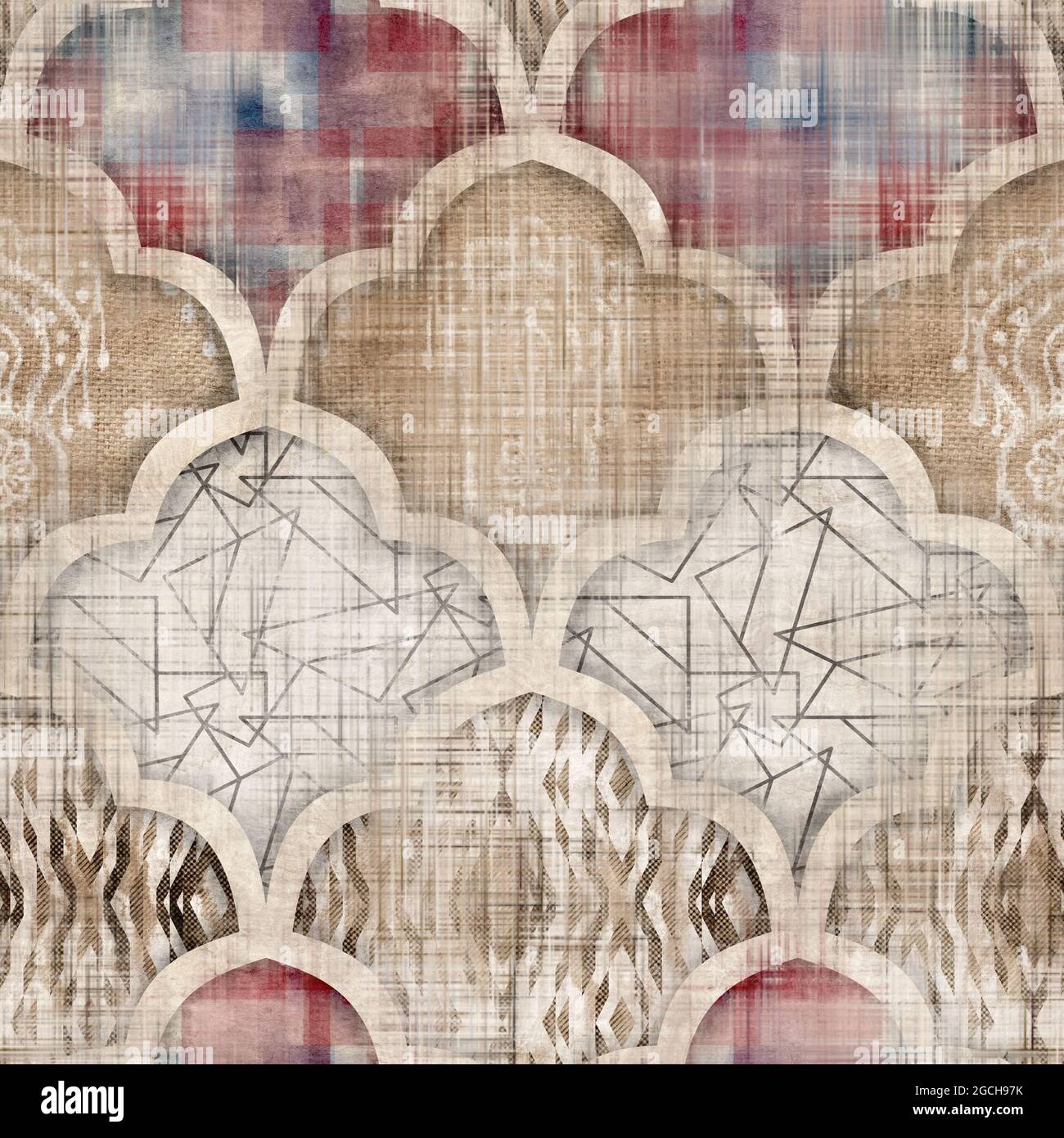 Seamless Moroccan inspired highly textured pattern for surface print ...