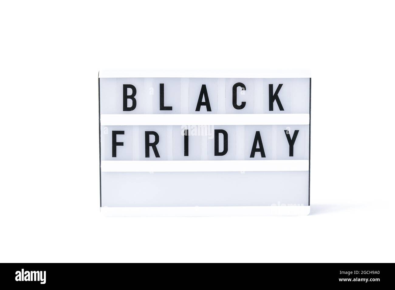 Lightbox with text BLACK FRIDAY on white background, Sale shopping ...