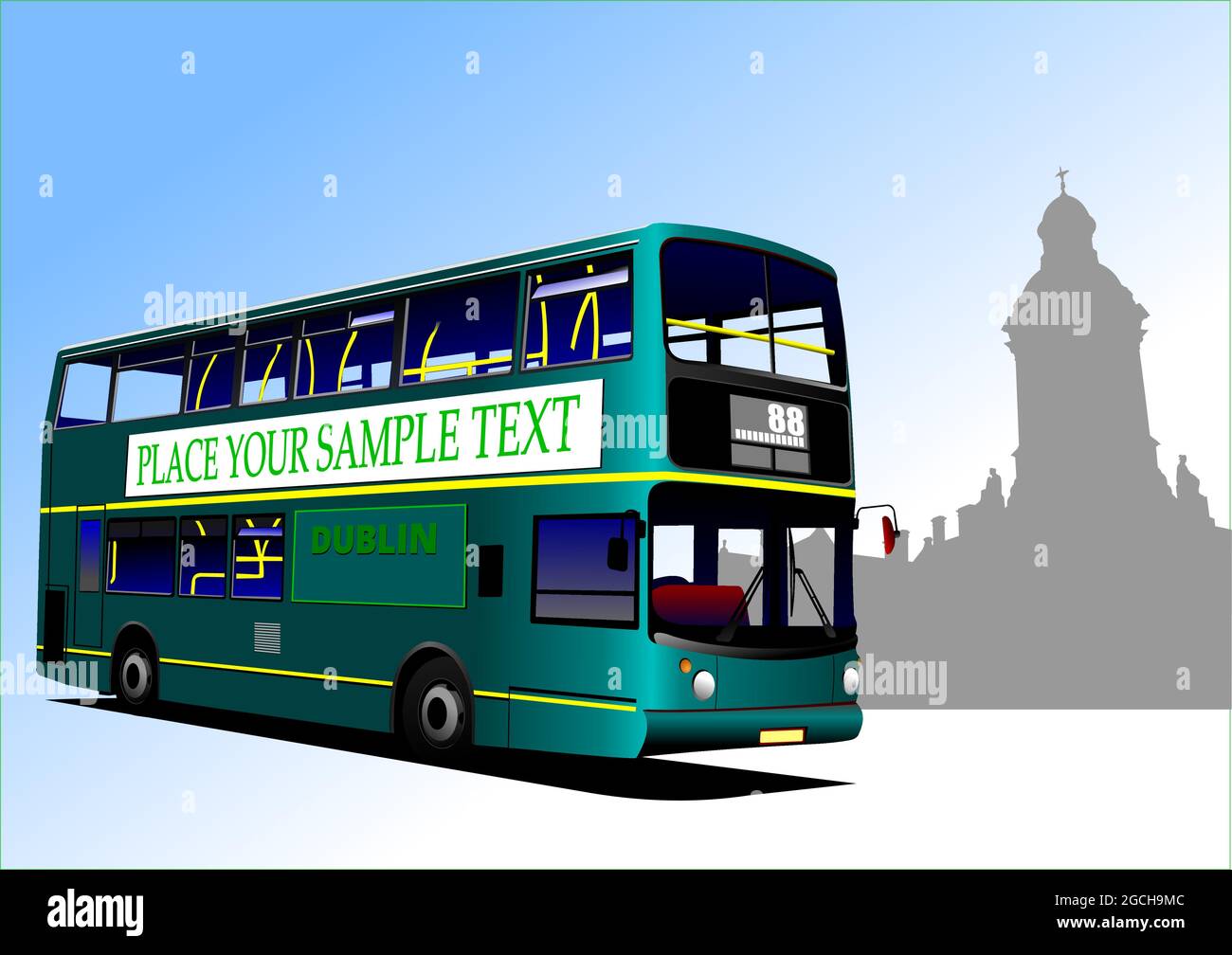 Dublin green bus. Vector 3d illustration Stock Vector Image & Art - Alamy