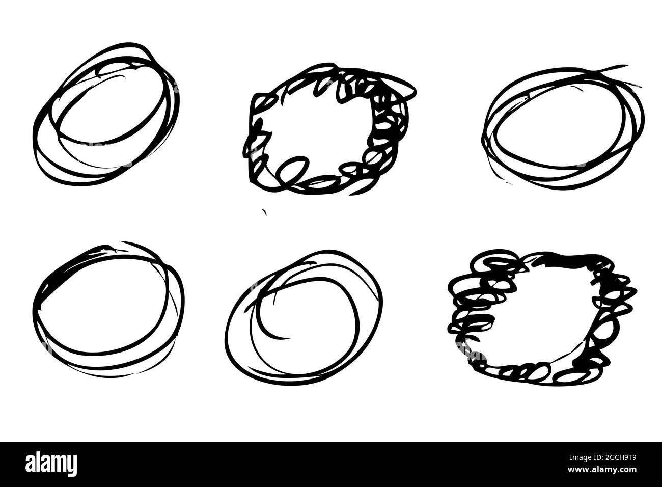 Vector Scribble Hand Draw Sketch Circle Frame for your design element ...