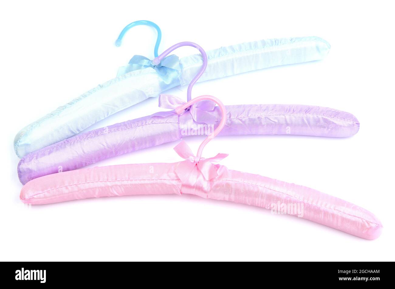 Beautiful hangers isolated on white Stock Photo - Alamy