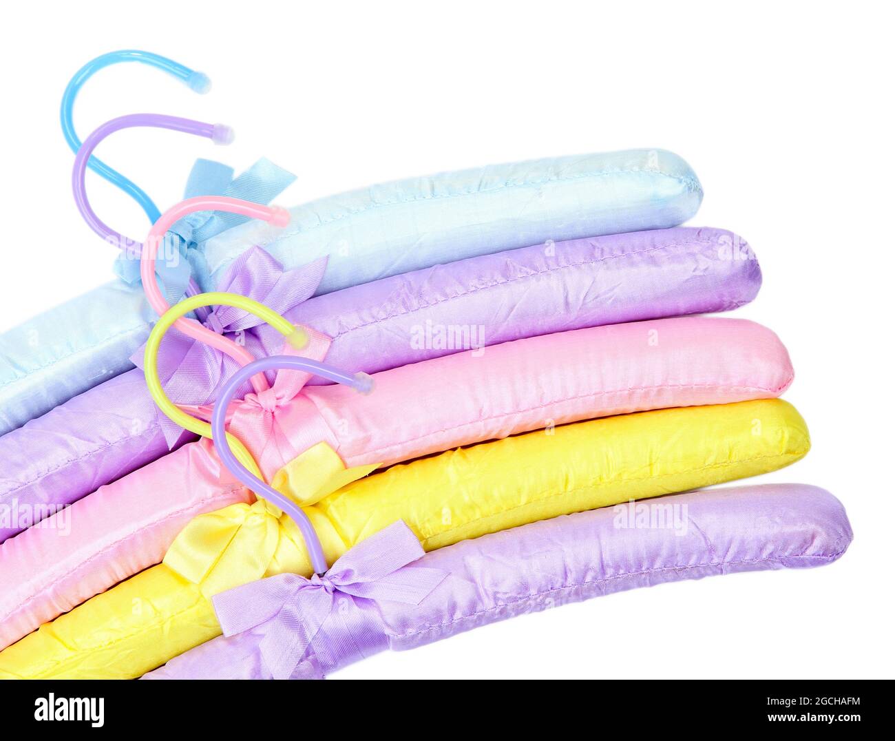 Beautiful hangers isolated on white Stock Photo - Alamy