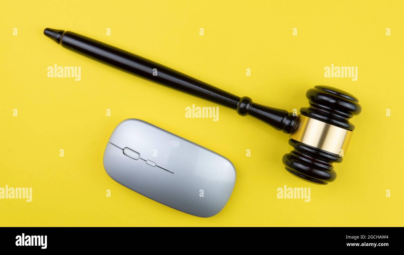 Judge's gavel on light background, top view. Law concept. Selective ...