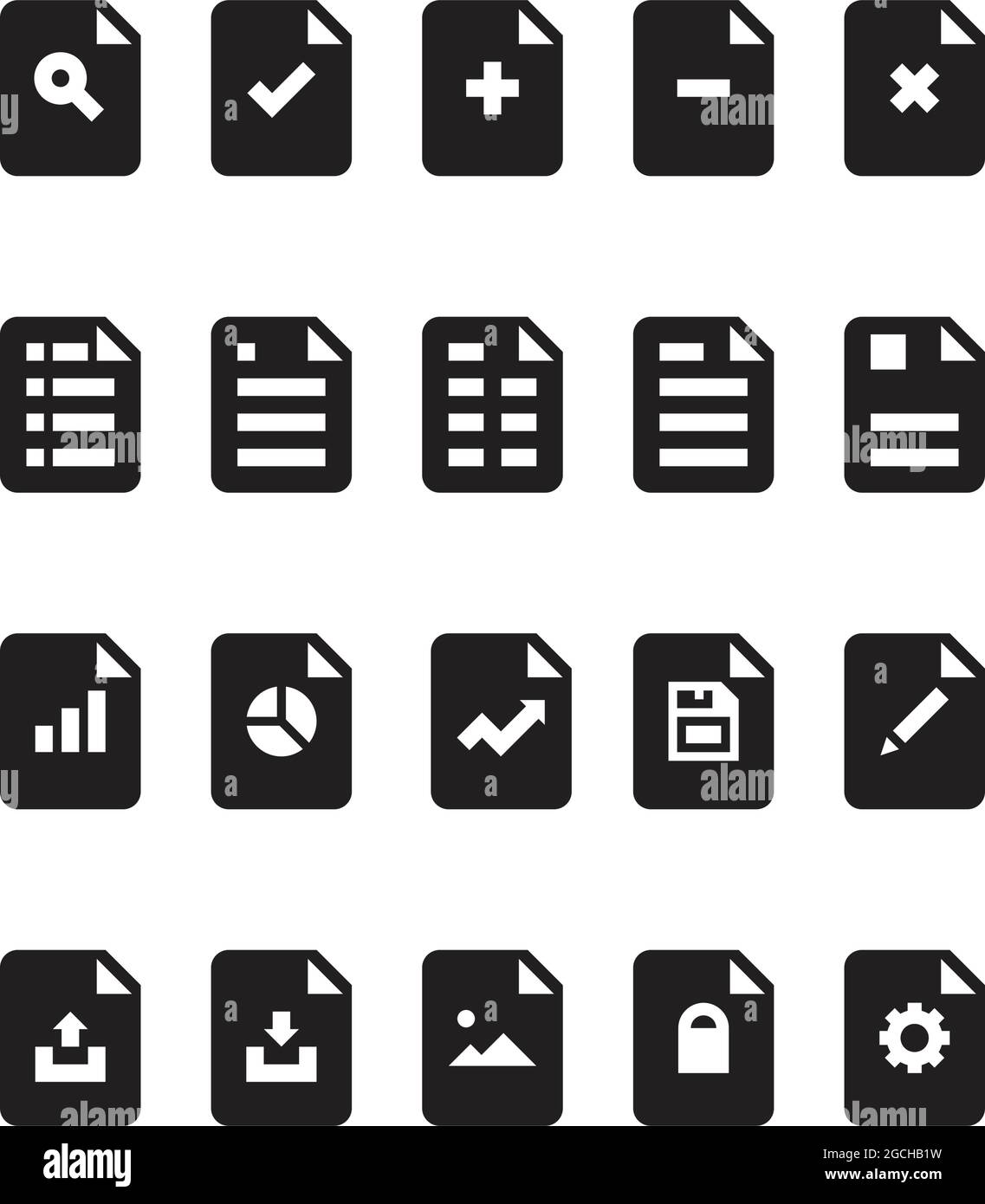 Documents icon vector symbols for business, finance, application and ...