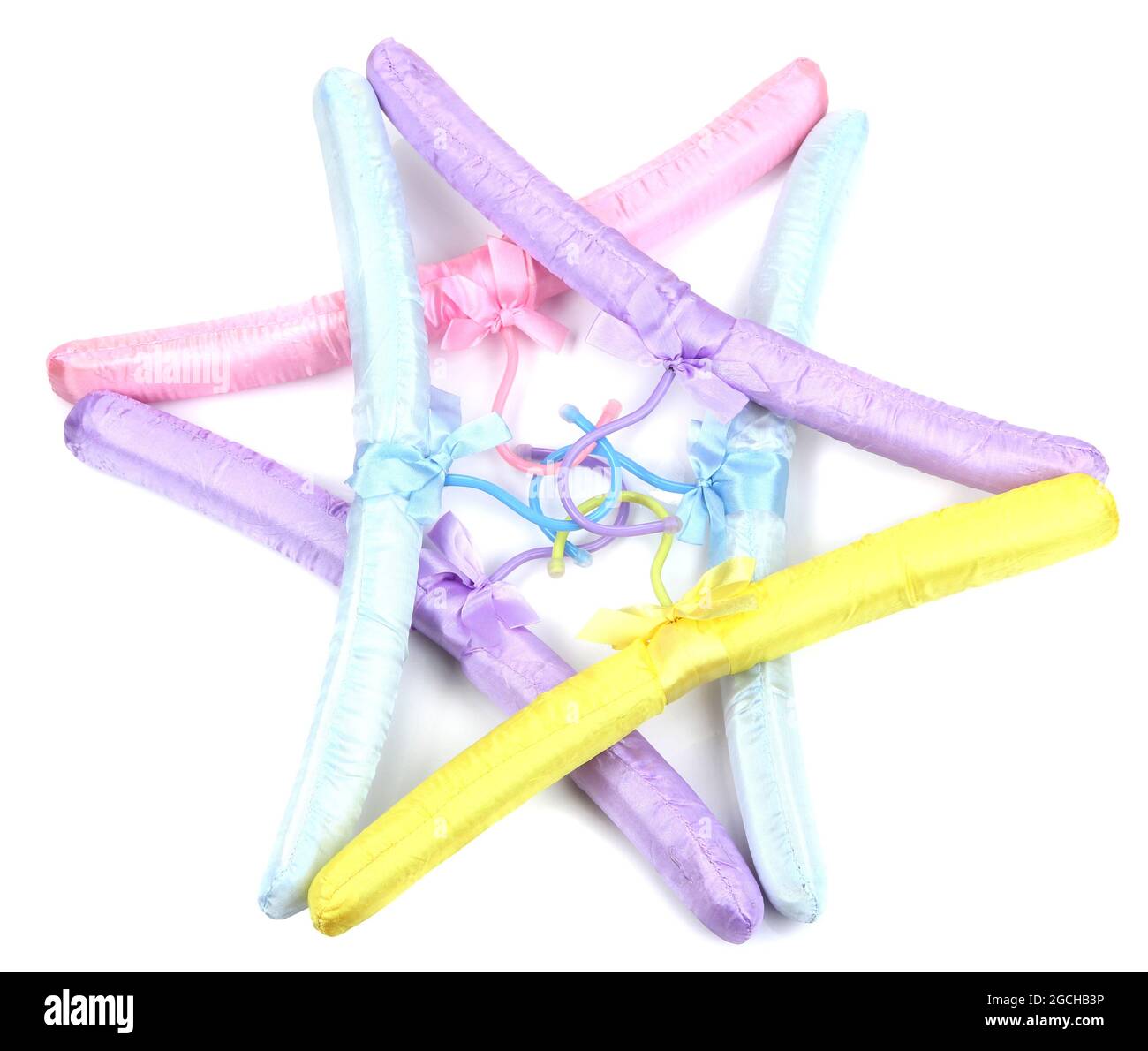 Beautiful hangers isolated on white Stock Photo - Alamy