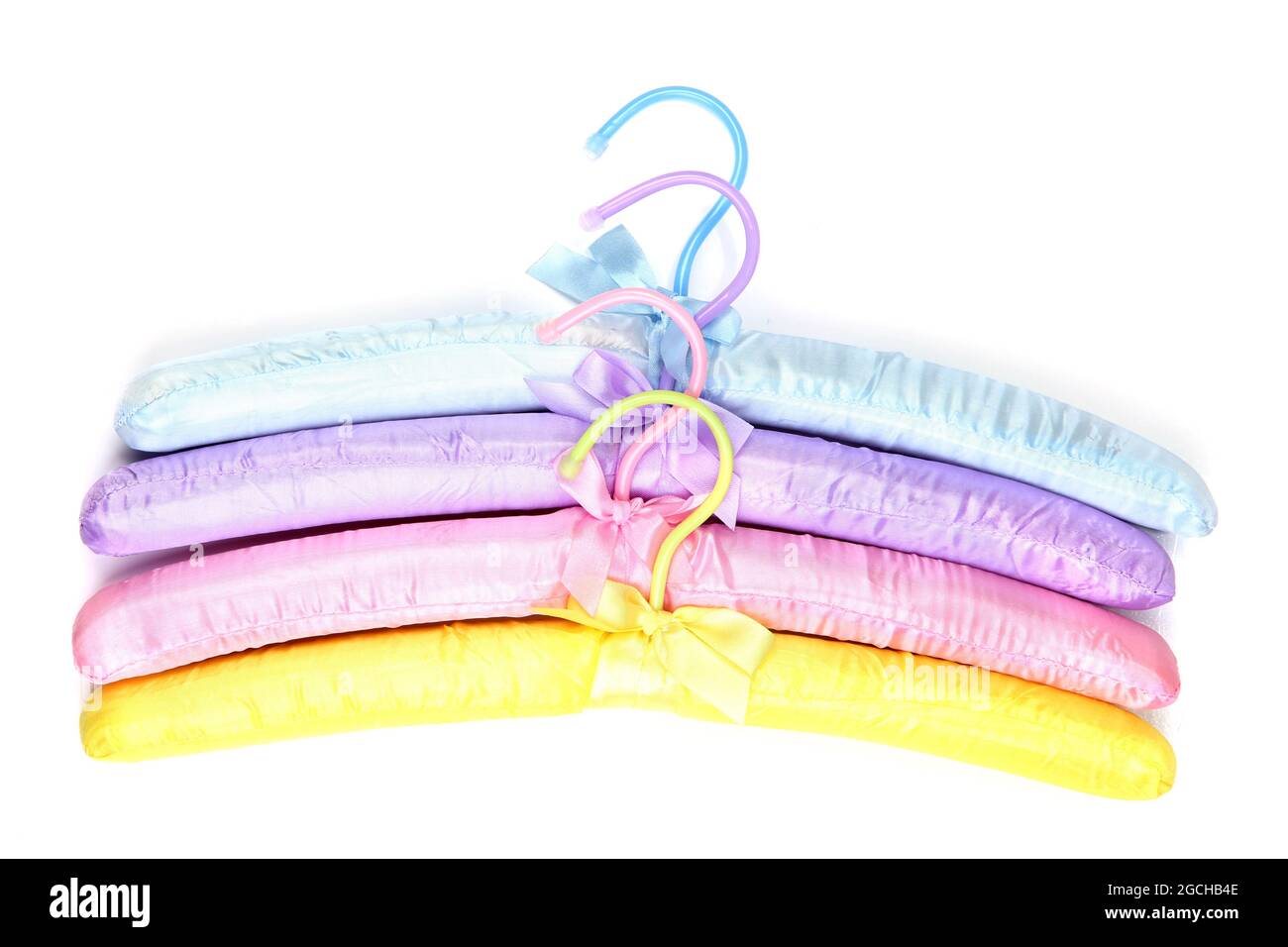Beautiful hangers isolated on white Stock Photo - Alamy