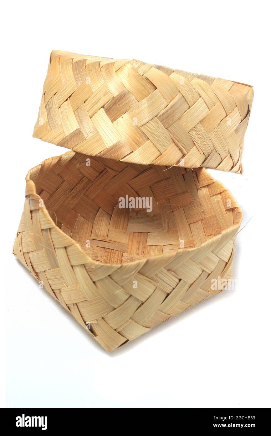 Empty Besek is box or Container Food Box, made from woven bamboo at ...